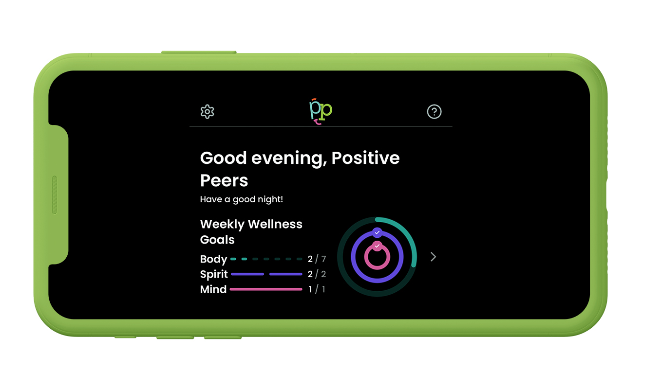 App-Mockup-wellness-target - Positive Peers